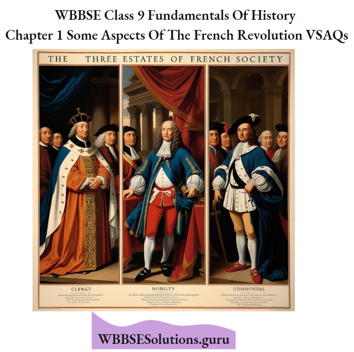WBBSE Class 9 Fundamentals Of History Chapter 1 Some Aspects Of The French Revolution VSAQs ...